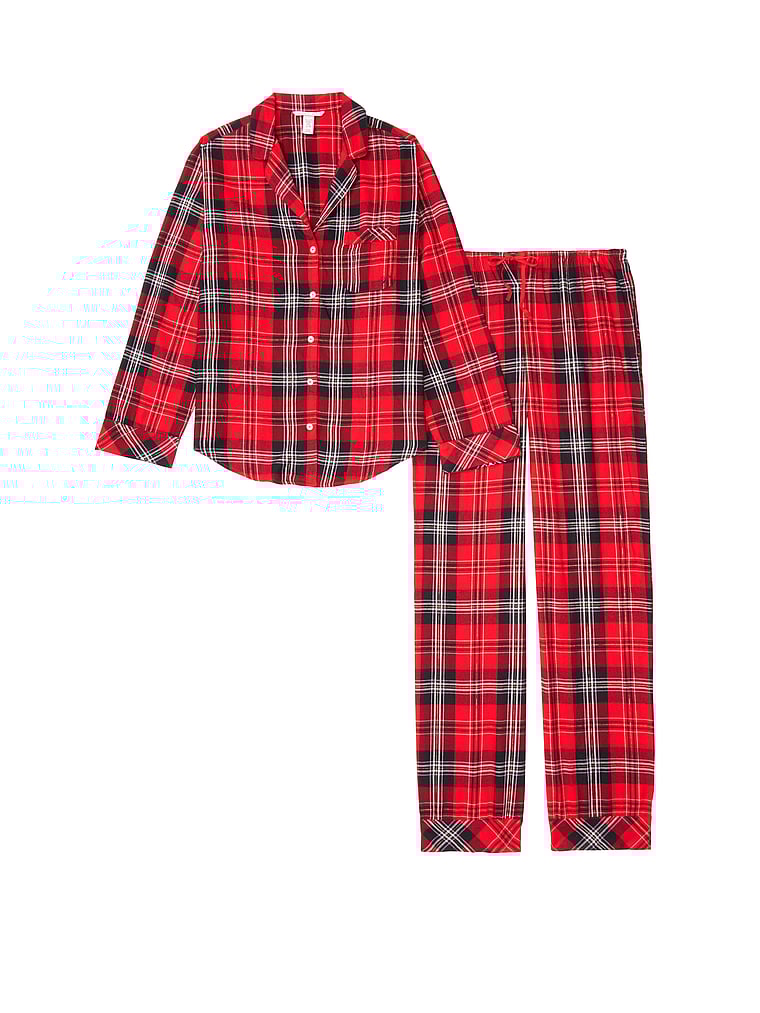 Buy Shimmer Flannel Long PJ Set, undefined - Order undefined online ...