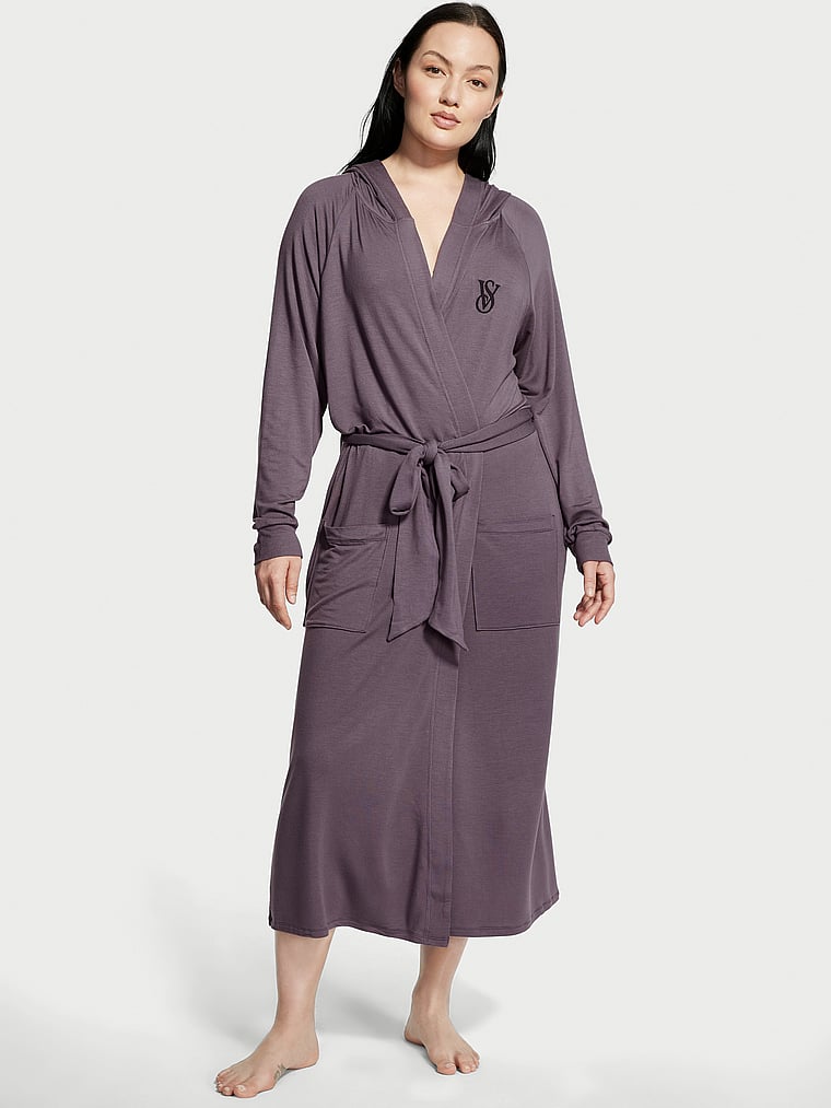 Buy Modal Terry Hooded Long Robe, - Order undefined online - Victoria's ...