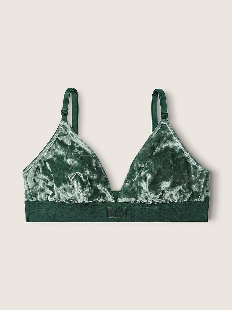 Buy Velvet Triangle Bralette, - Order undefined online - PINK US