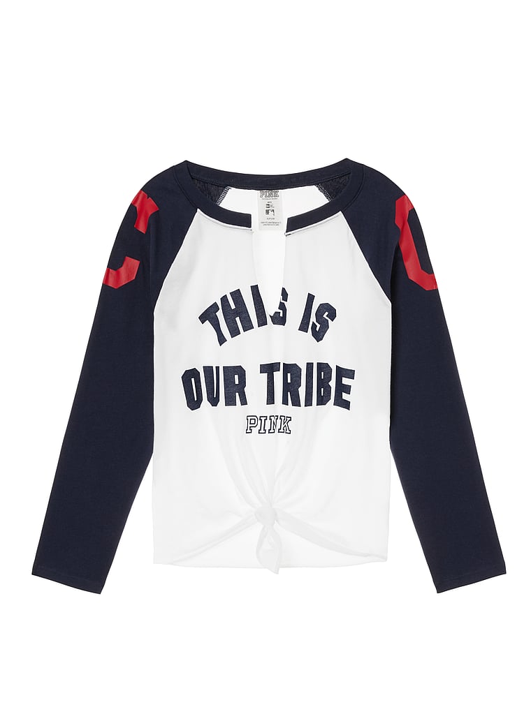 Buy Split-Neck Baseball Tee, undefined - Order undefined online - PINK US