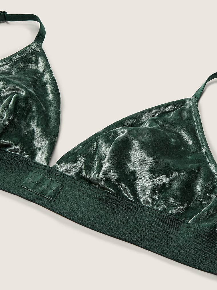 Buy Velvet Triangle Bralette, - Order undefined online - PINK US