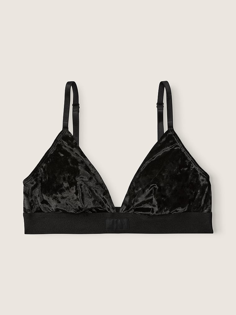 Buy Velvet Triangle Bralette, undefined - Order undefined online - PINK