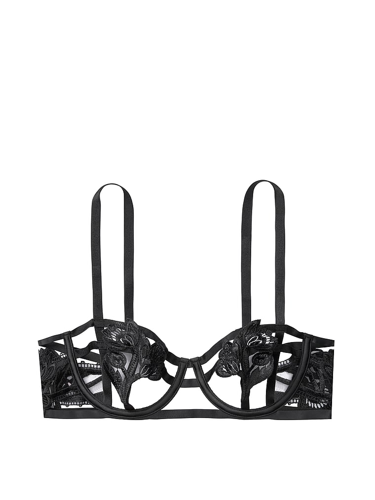 Buy Strappy Embroidered Open Cup Balconette Bra, - Order undefined ...