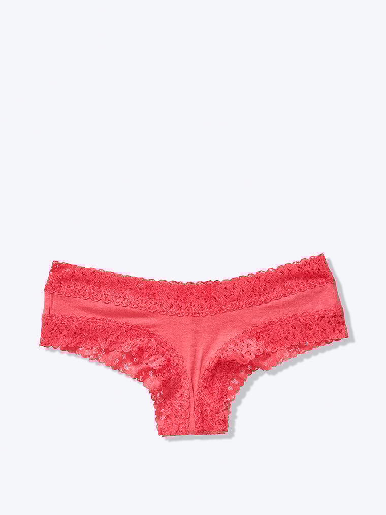 VictoriasSecret Stretch Cotton Lace-trim Cheeky Panty - 11150609-92Q7