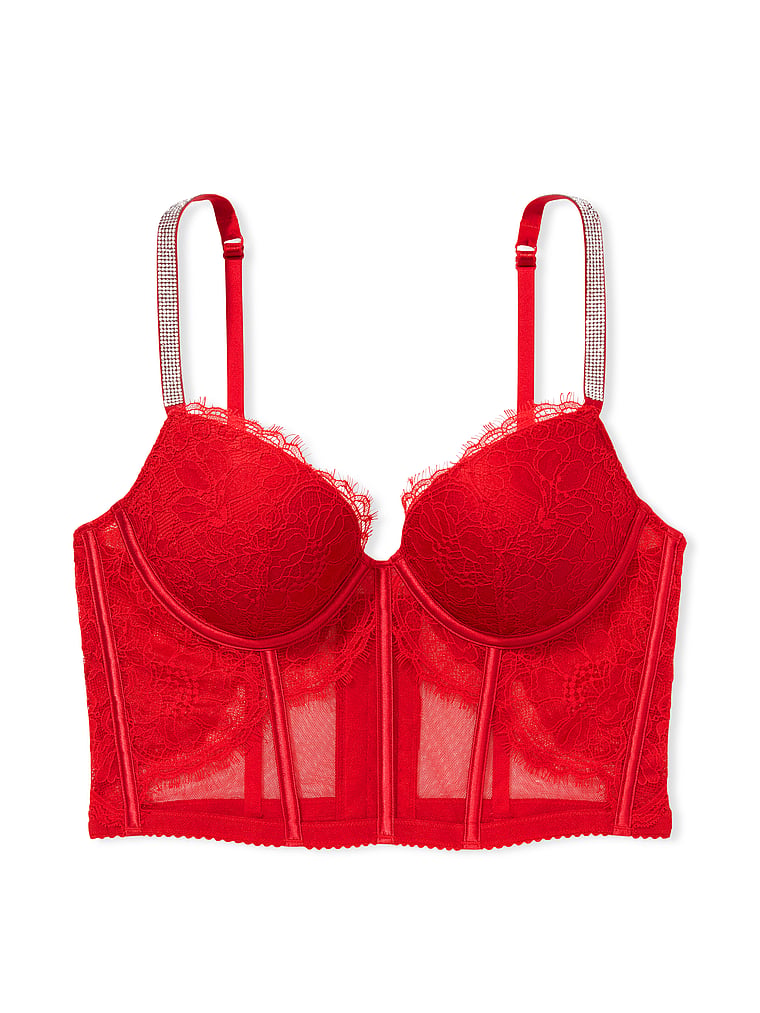 Buy Shine Strap Push-Up Corset Top, Lipstick - Order Bras online ...