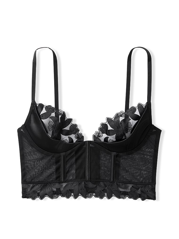 Buy Floral Embroidered Quarter Cup Corset Top, - Order undefined online ...