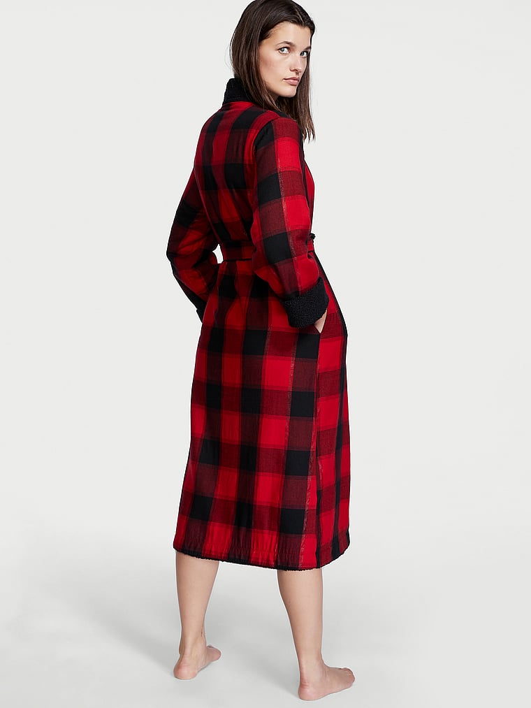 Buy Reversible Flannel Cozy Fleece Long Robe, - Order undefined online ...