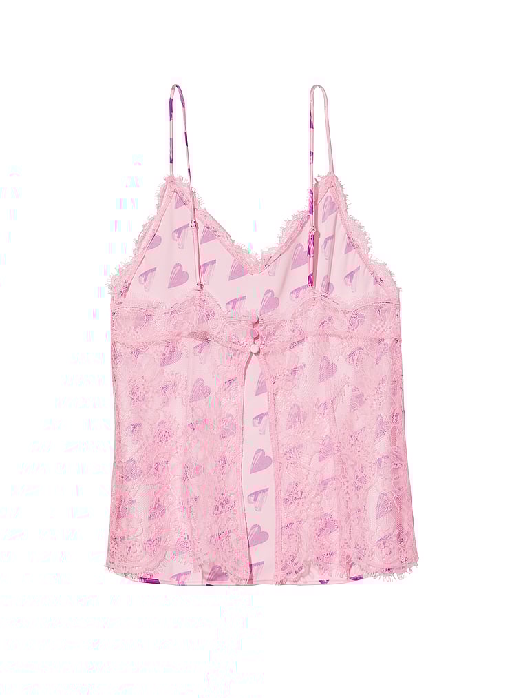 Buy Stretch Satin Lace Back Cami Set, - Order undefined online ...