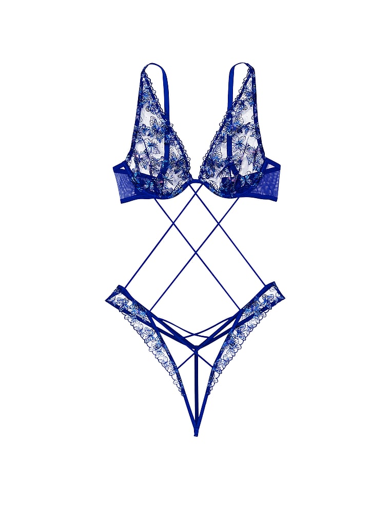 Buy Butterfly Embroidery Strappy Crotchless Teddy, - Order undefined online - Victoria's Secret US