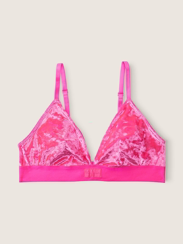 Buy Velvet Triangle Bralette, - Order undefined online - PINK US