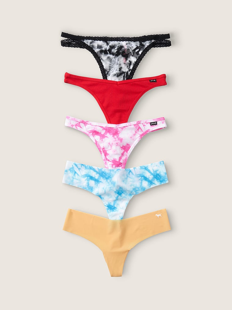 Buy All Thong 5-Pack, - Order undefined online - PINK