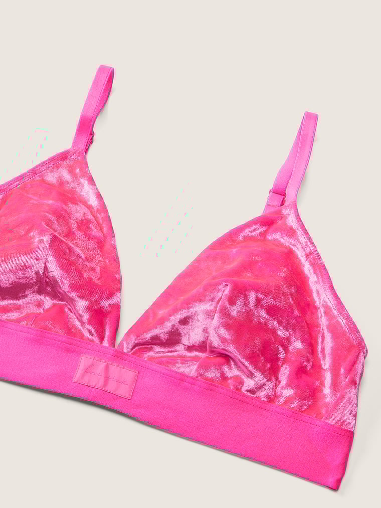 Buy Velvet Triangle Bralette, - Order undefined online - PINK US
