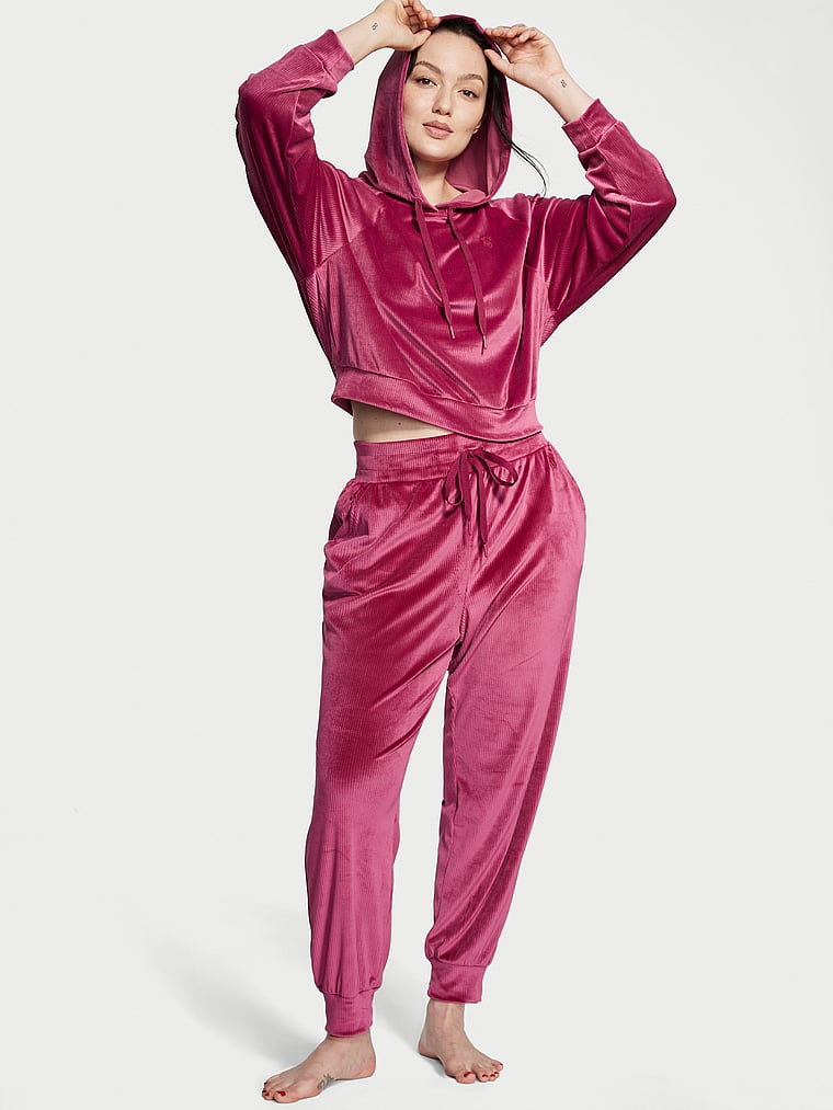 Buy Ribbed Velour Hoodie Jogger Set, - Order undefined online ...