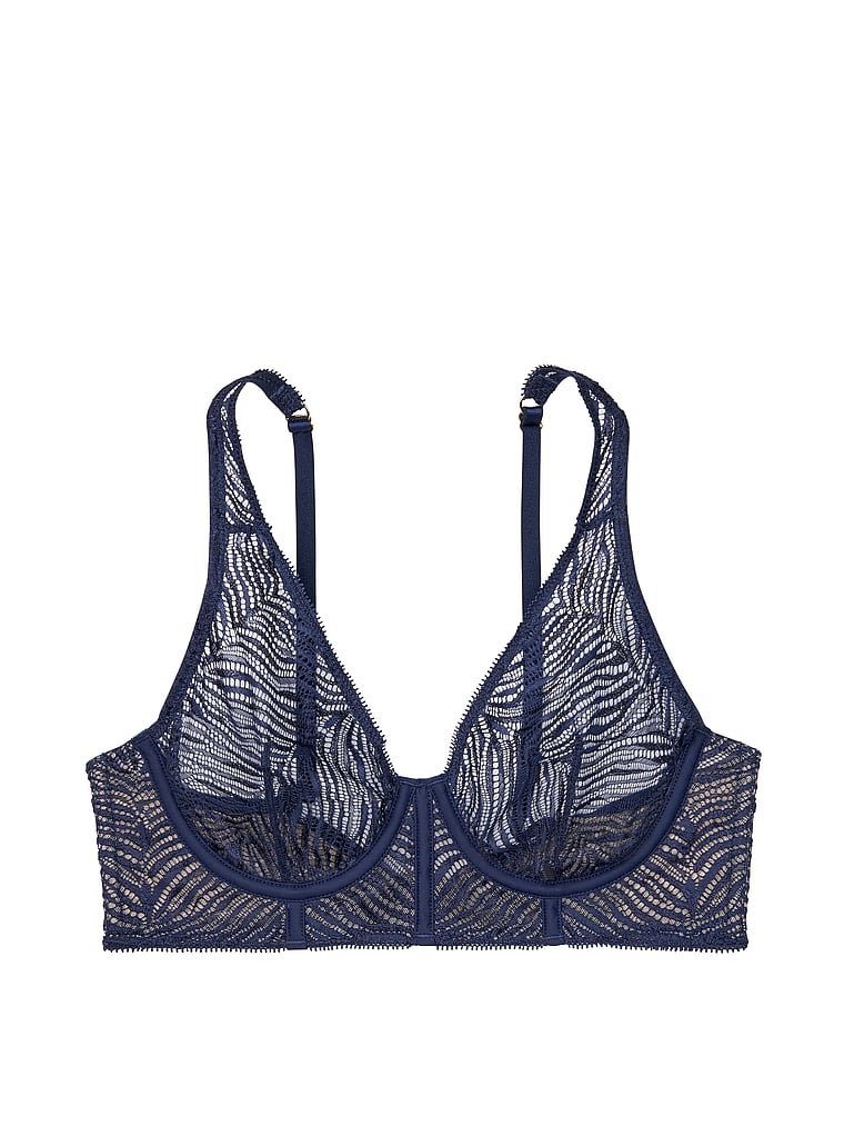 VictoriasSecret Zebra Lace Plunge Bra - 11168128-98L4