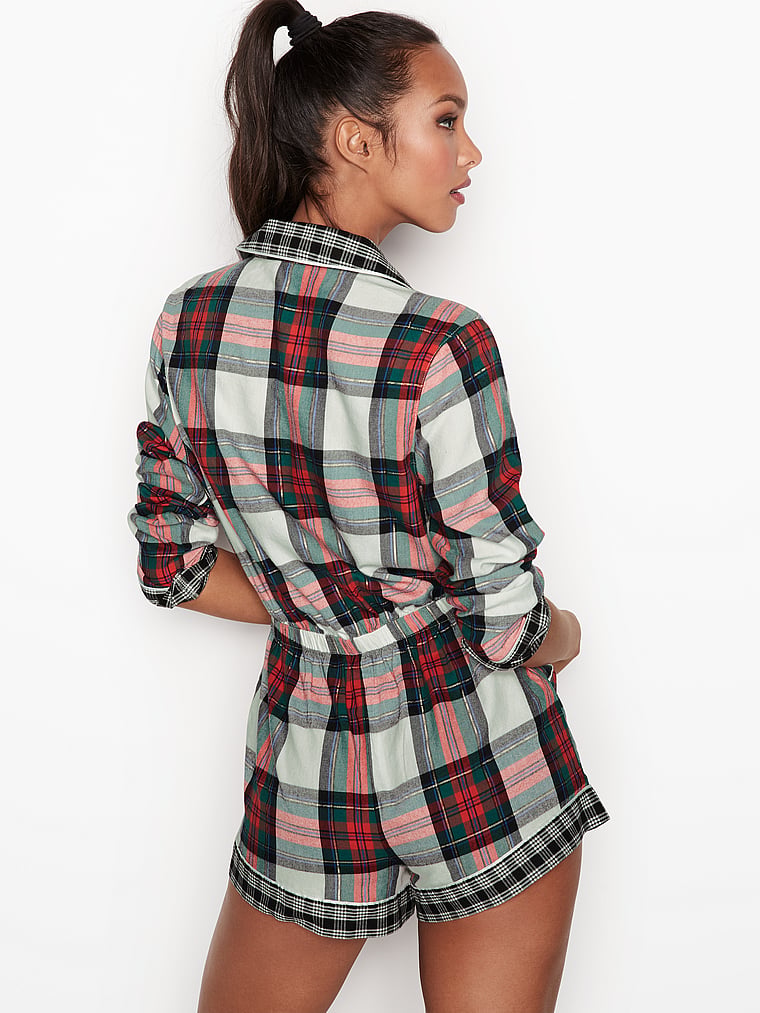 Buy Flannel Romper, - Order undefined online - Victoria's Secret US