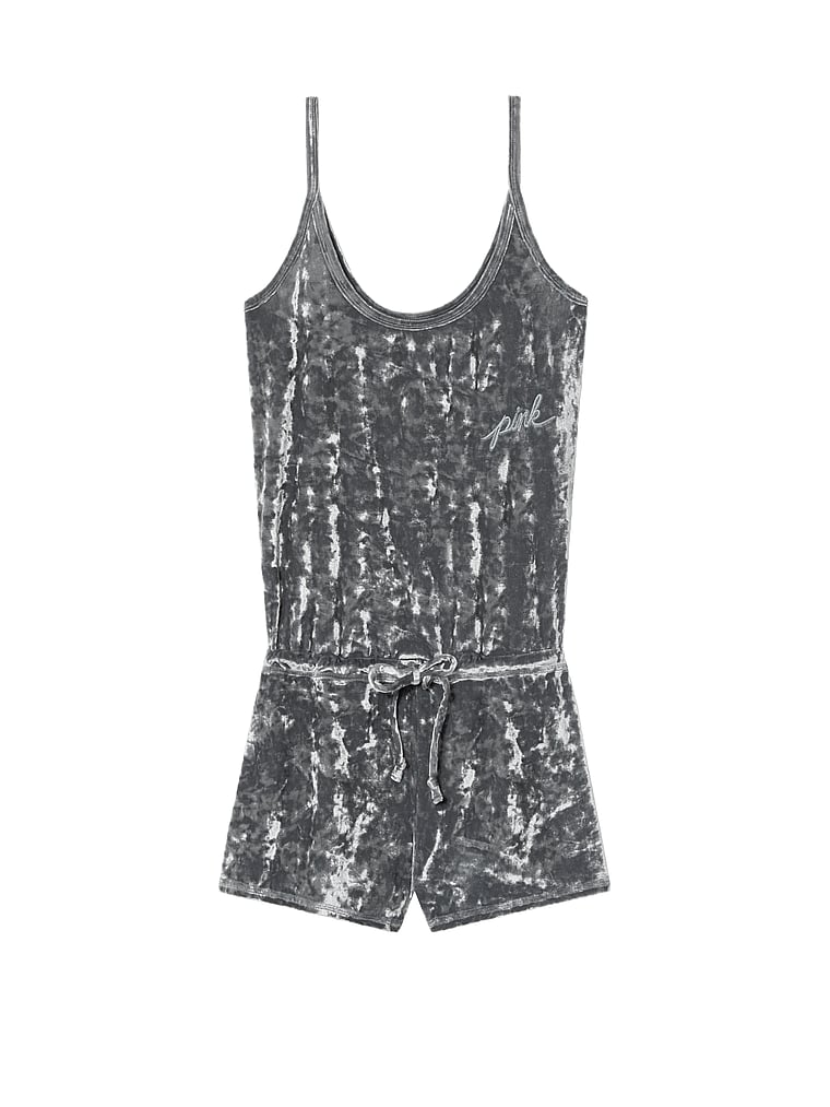 Buy Velvet Sleep Romper, - Order undefined online - PINK