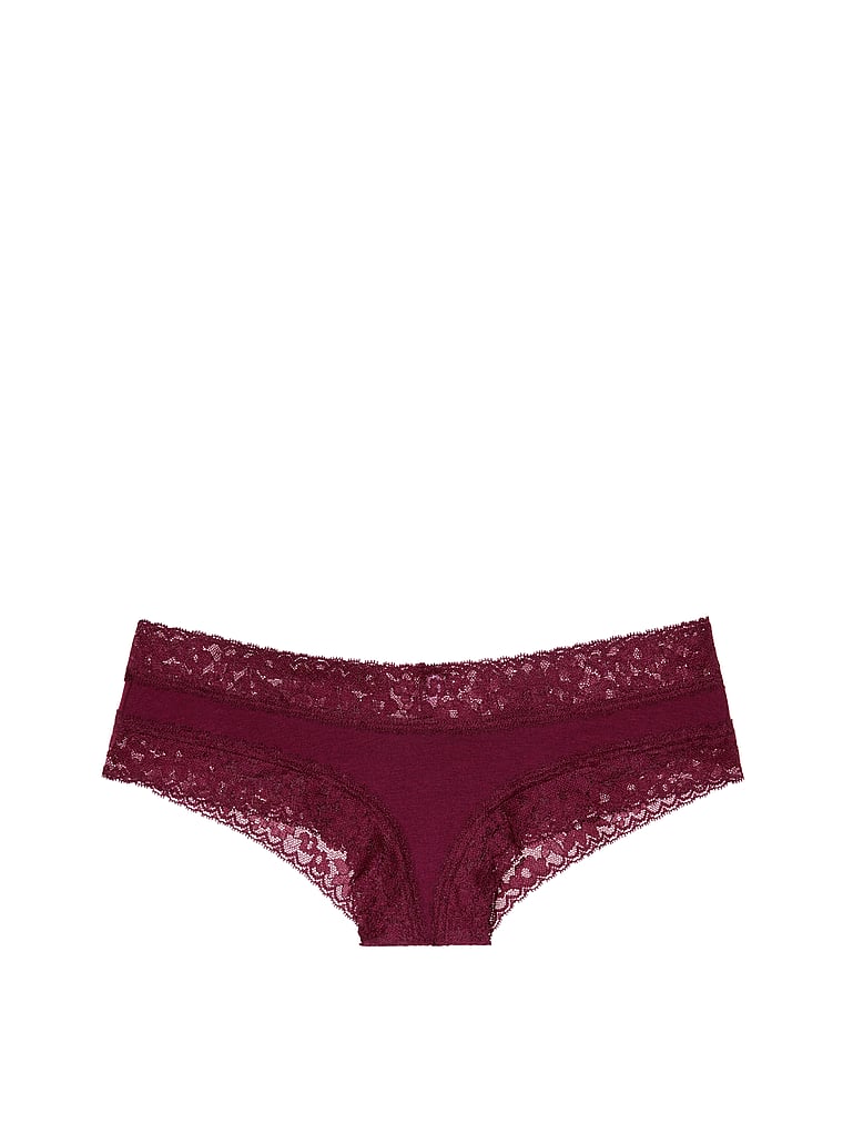 VictoriasSecret Stretch Cotton Lace-trim Cheeky Panty - 11150609-28P7