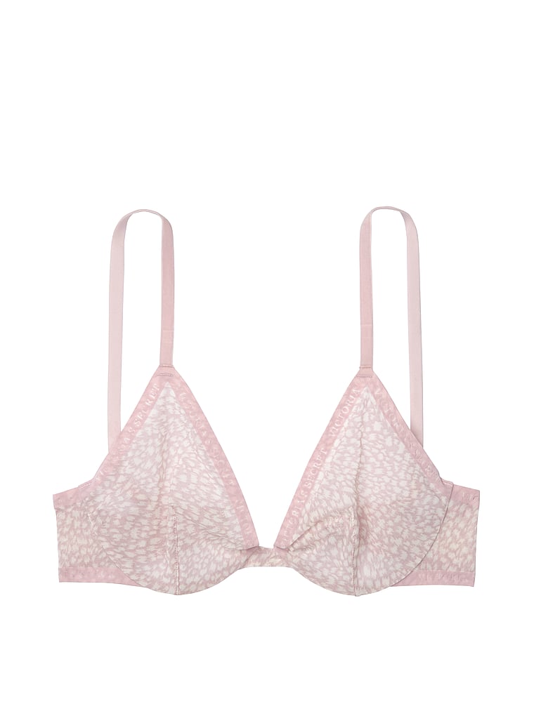 Buy Unlined Sheer Luxe Logo Mesh Plunge Bra, - Order undefined online ...