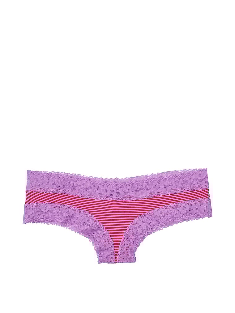 VictoriasSecret Stretch Cotton Lace-trim Cheeky Panty - 11122516-4DHK