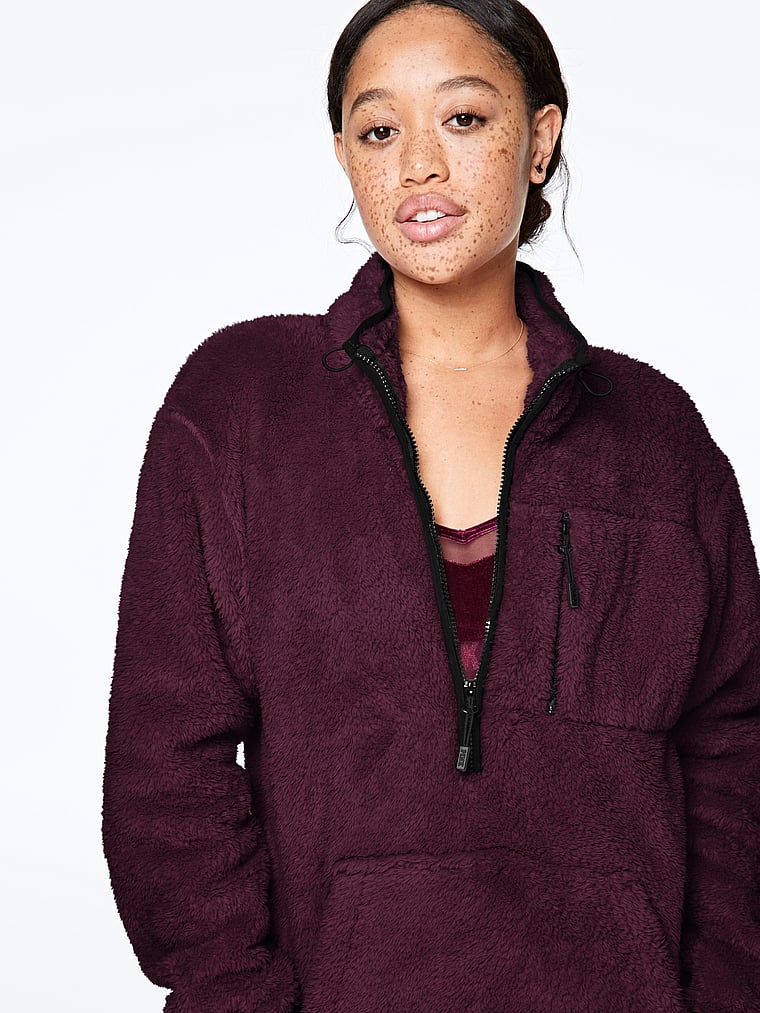 Buy Teddy Half-Zip, - Order undefined online - PINK US