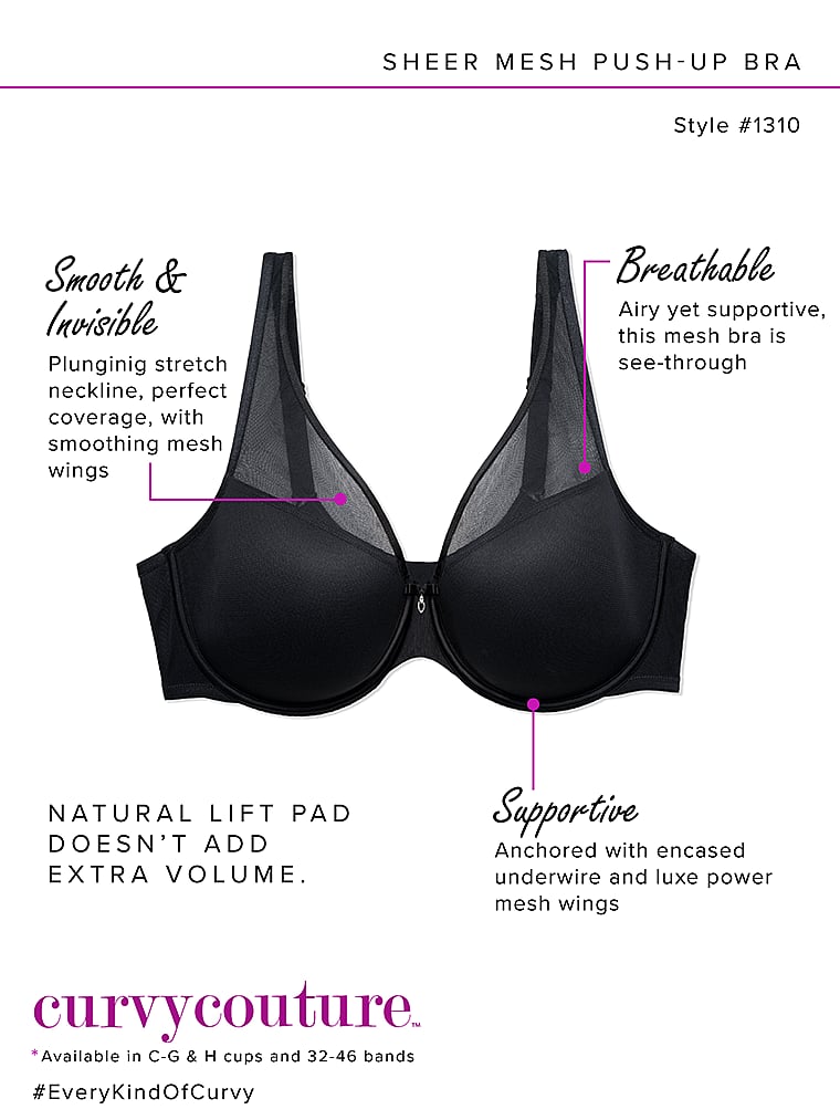 Buy Sheer Mesh Push-Up Bra, Bark - Order Bras online - Victoria's Secret US