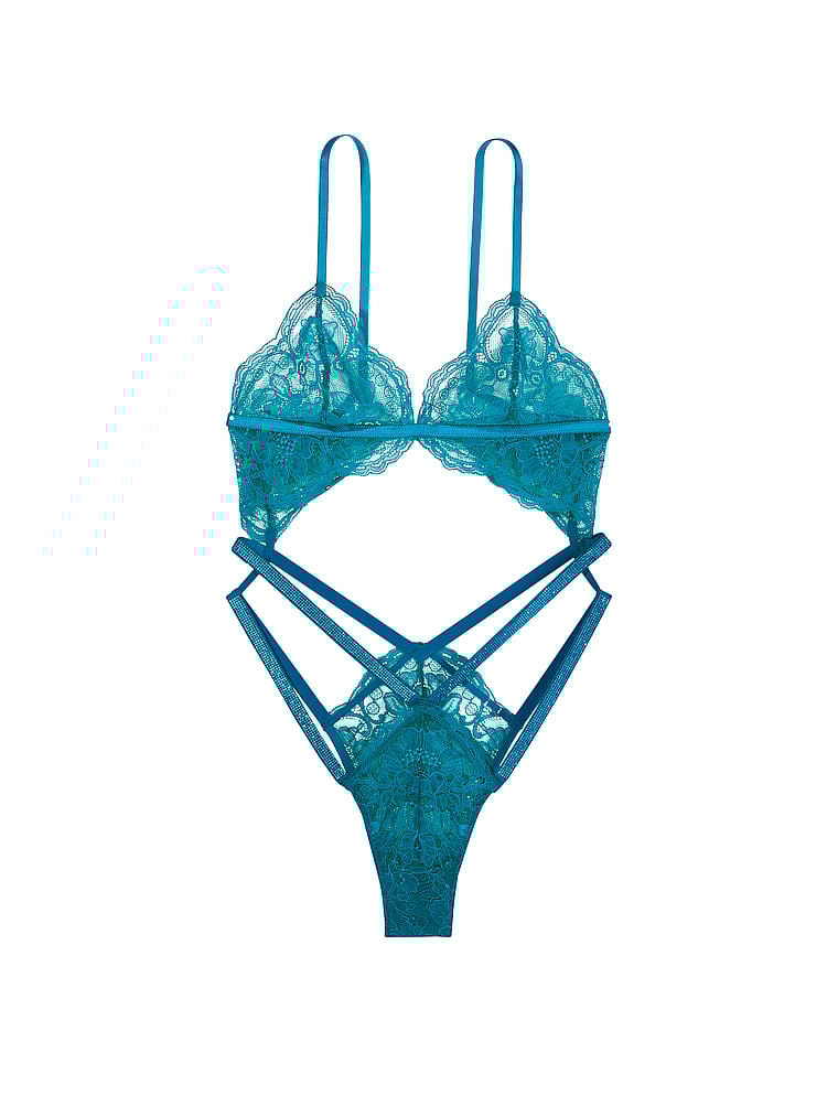 Buy Lace Triangle Chain Shine Strap Teddy, undefined - Order undefined ...