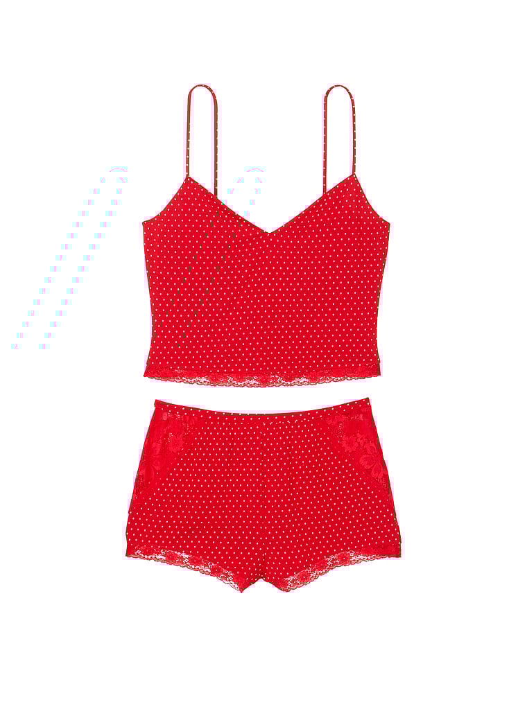 Buy Modal Cropped Cami Set, Lipstick Pin Dots - Order Cami Sets online ...