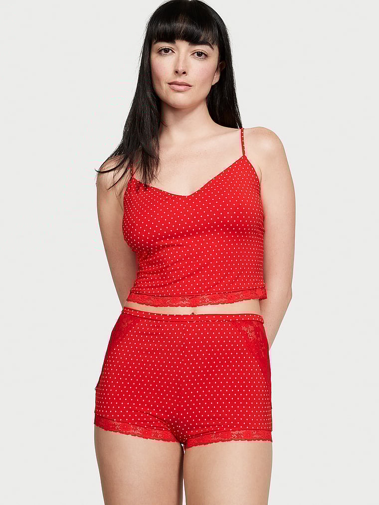 Buy Modal Cropped Cami Set, Lipstick Pin Dots - Order Cami Sets online ...