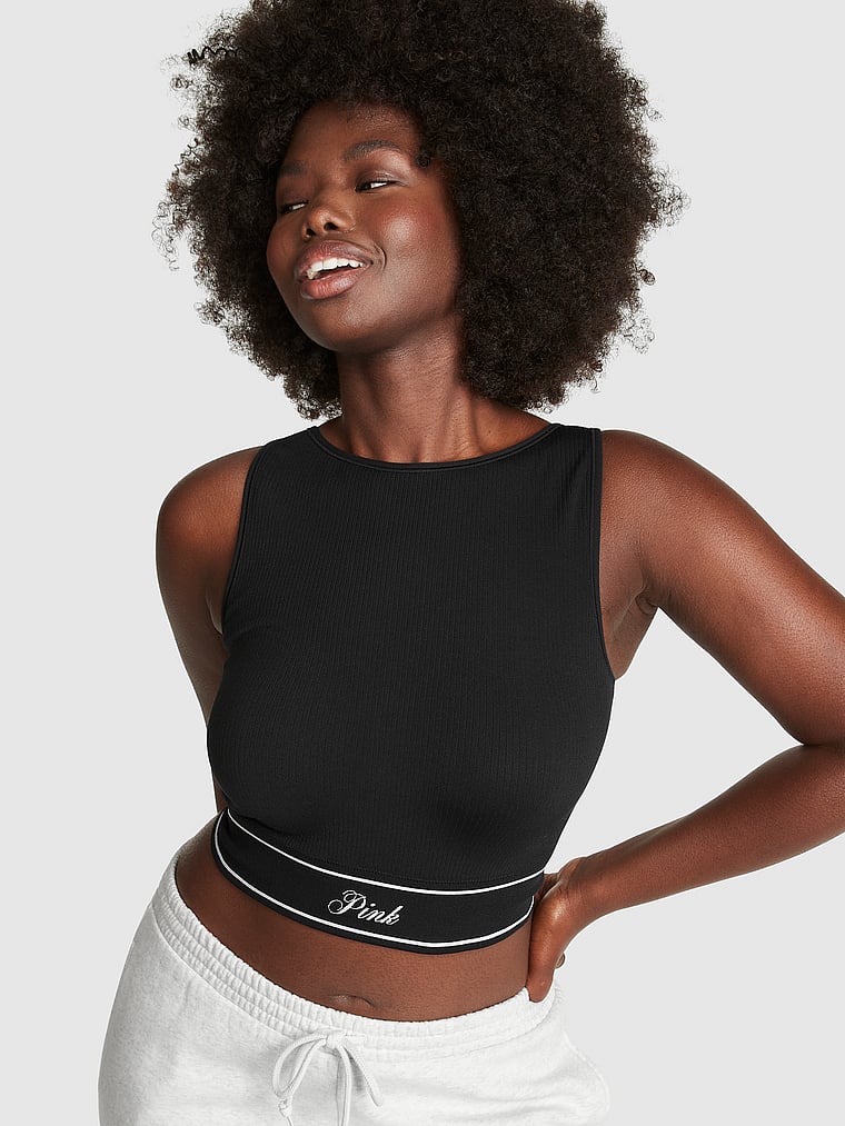 Buy Seamless High-Neck Bra, undefined - Order undefined online - PINK