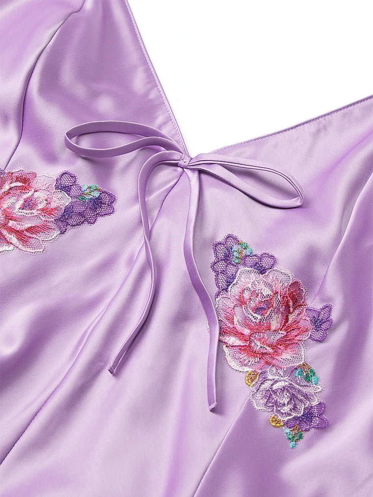 Buy Floral Embroidery Stretch Satin Romper, - Order undefined online ...