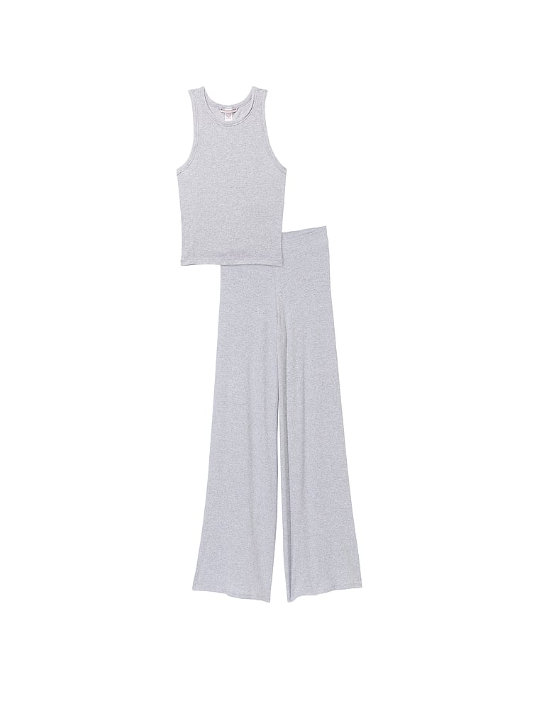 Buy Ribbed Modal Tank & Pants Set, Heather Gray - Order Pajamas Sets ...