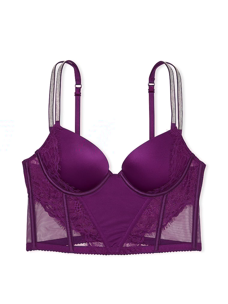 Buy Double Shine Strap Push-Up Corset Top, Grape Soda - Order Bras ...