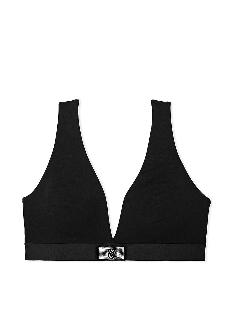 Buy Shine Patch Cotton Wireless Plunge Bralette, - Order undefined ...